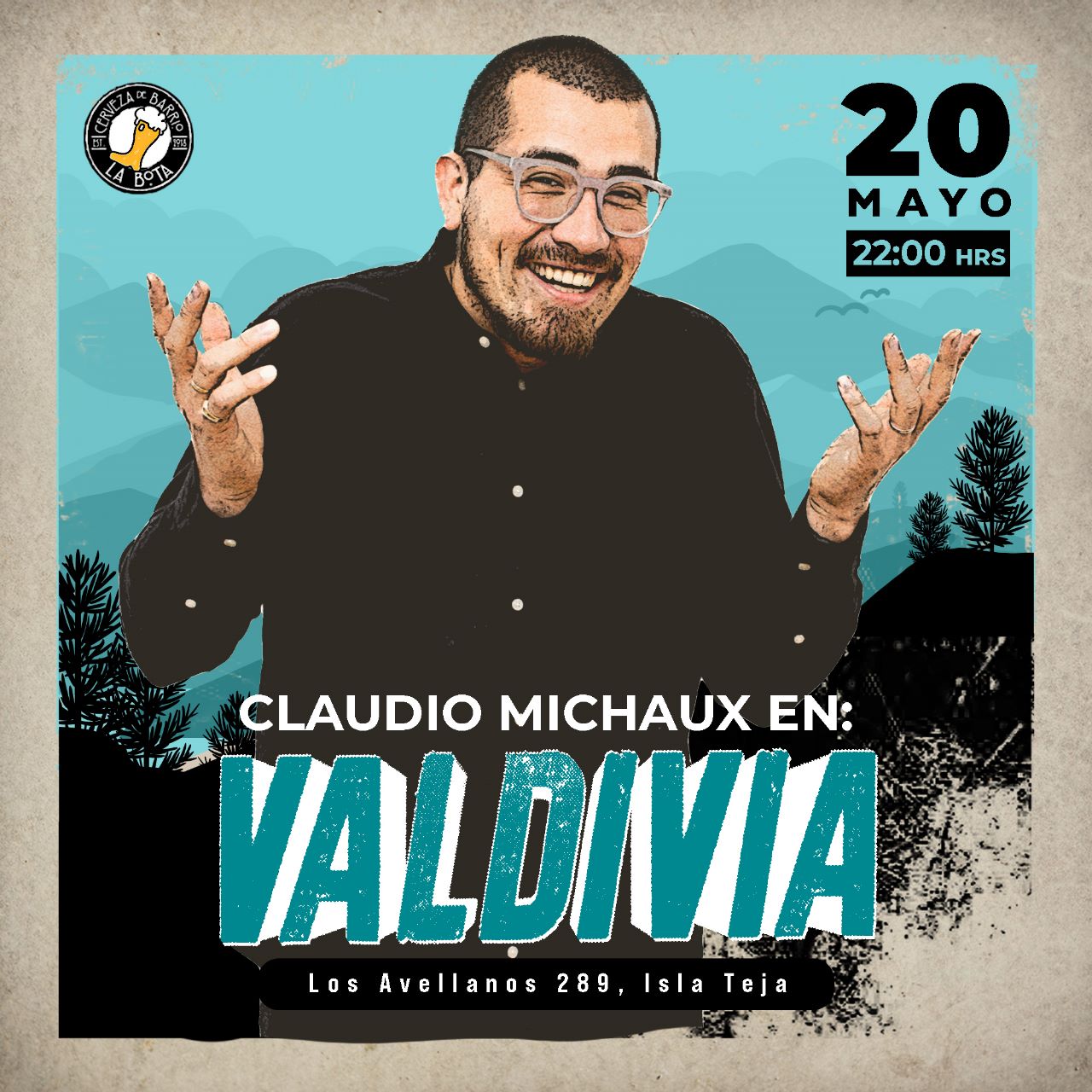 Claudio Michaux en Valdivia, Sábado 20 de Mayo 22hrs | Comediaplay