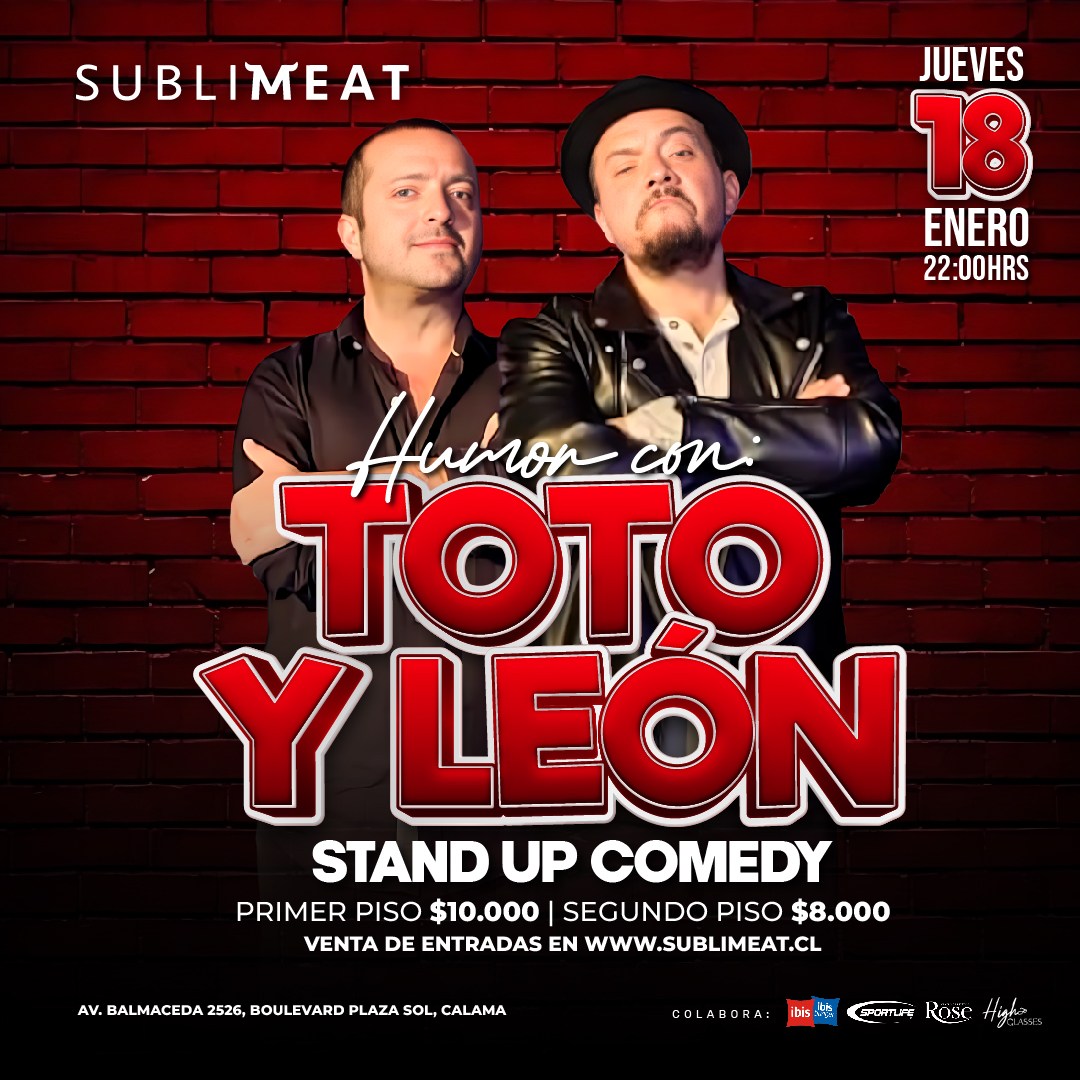 Stand Up Comedy: Toto y León en Calama, Jueves 18 de Enero | Comediaplay